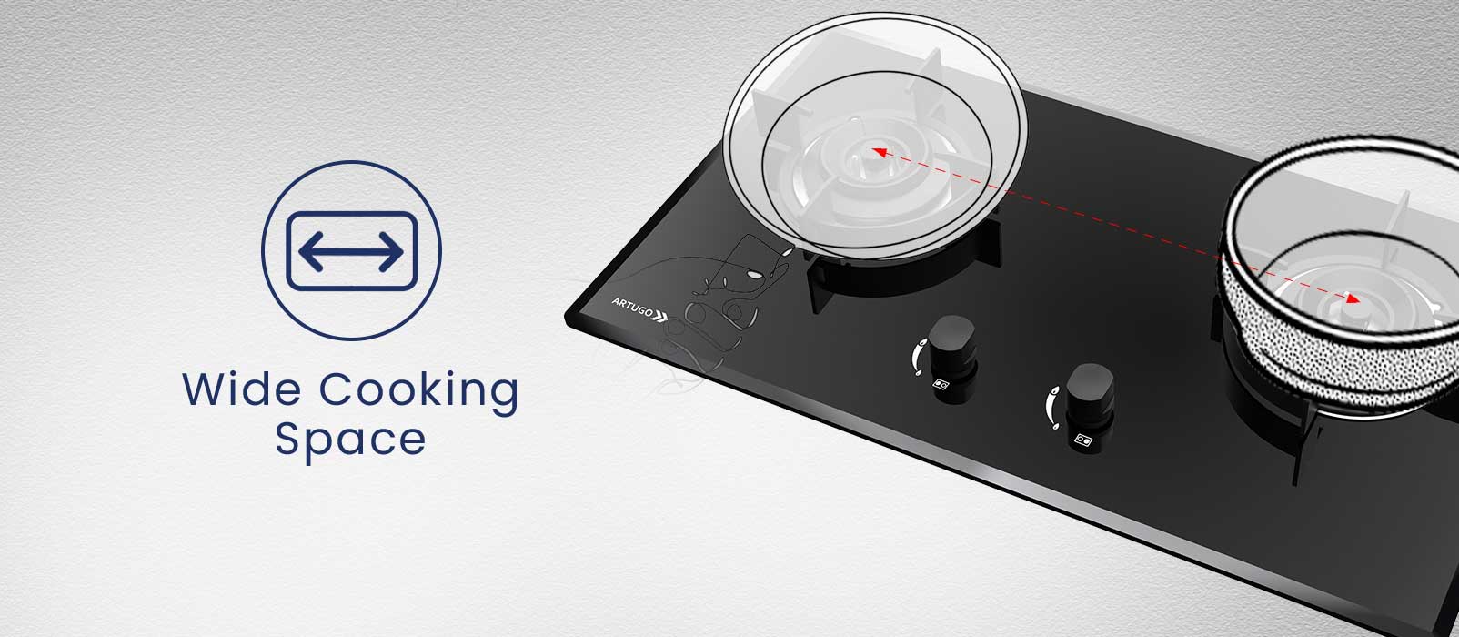 Hot - Built in Gas Hob - ARTUGO